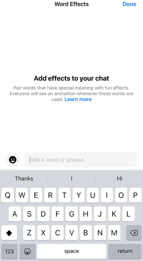 Messenger From Facebook: How to Create Word Effects