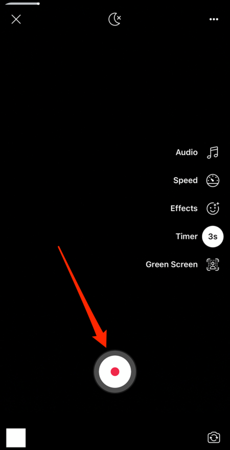 Facebook Reels: How to Record a Reel Using a Timer