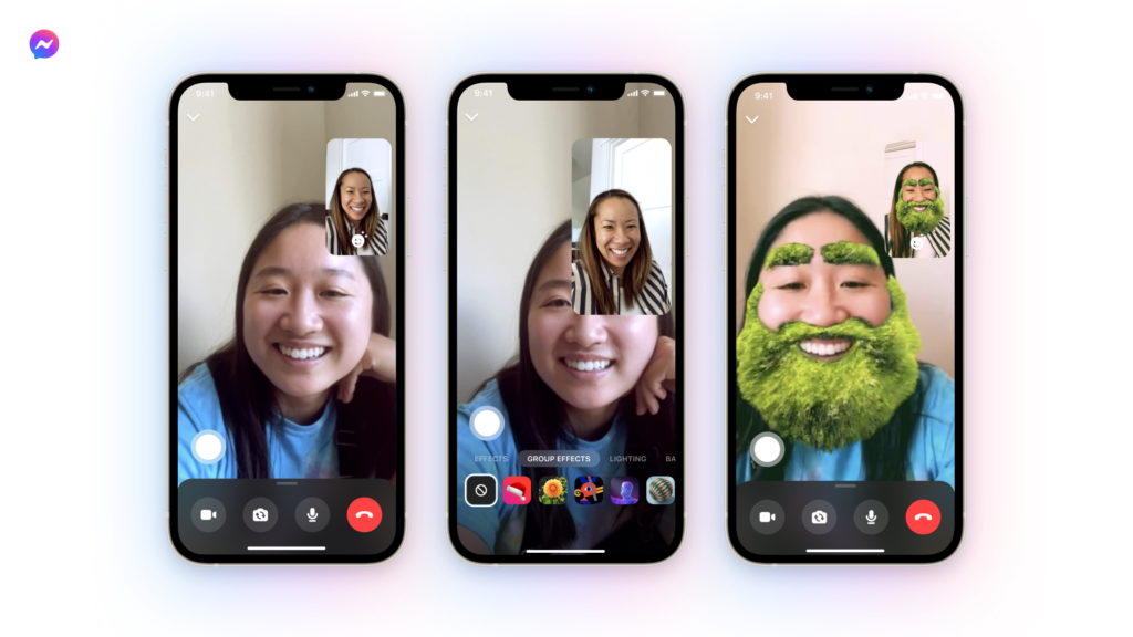 Messenger From Facebook Adds Group Effects for Video Calls, Rooms