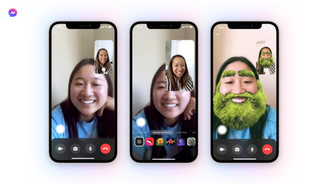 Messenger From Facebook Adds Group Effects for Video Calls, Rooms