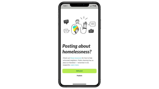 Nextdoor Rolls Out Prompt to Prevent Posts Disparaging the Homeless