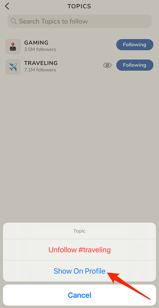 Clubhouse: How to Display Hidden Topics on Your Profile