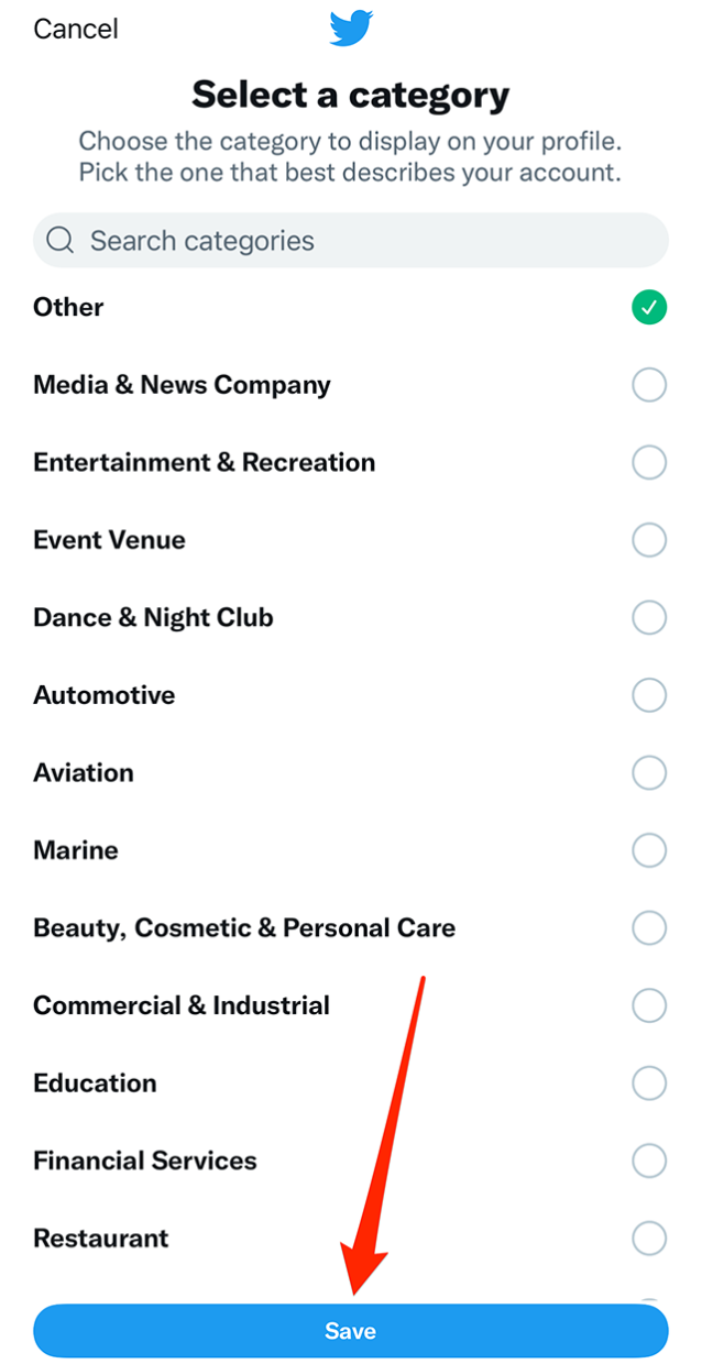 Twitter for Professionals: How to Change Your Business Category
