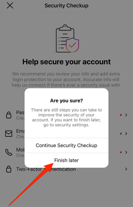 Instagram: How to Use Security Checkup