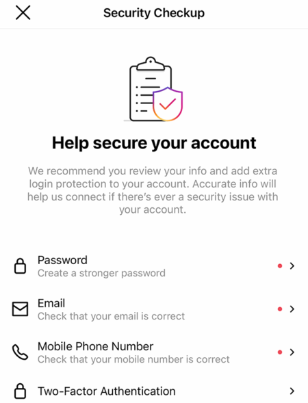 Instagram: How to Use Security Checkup