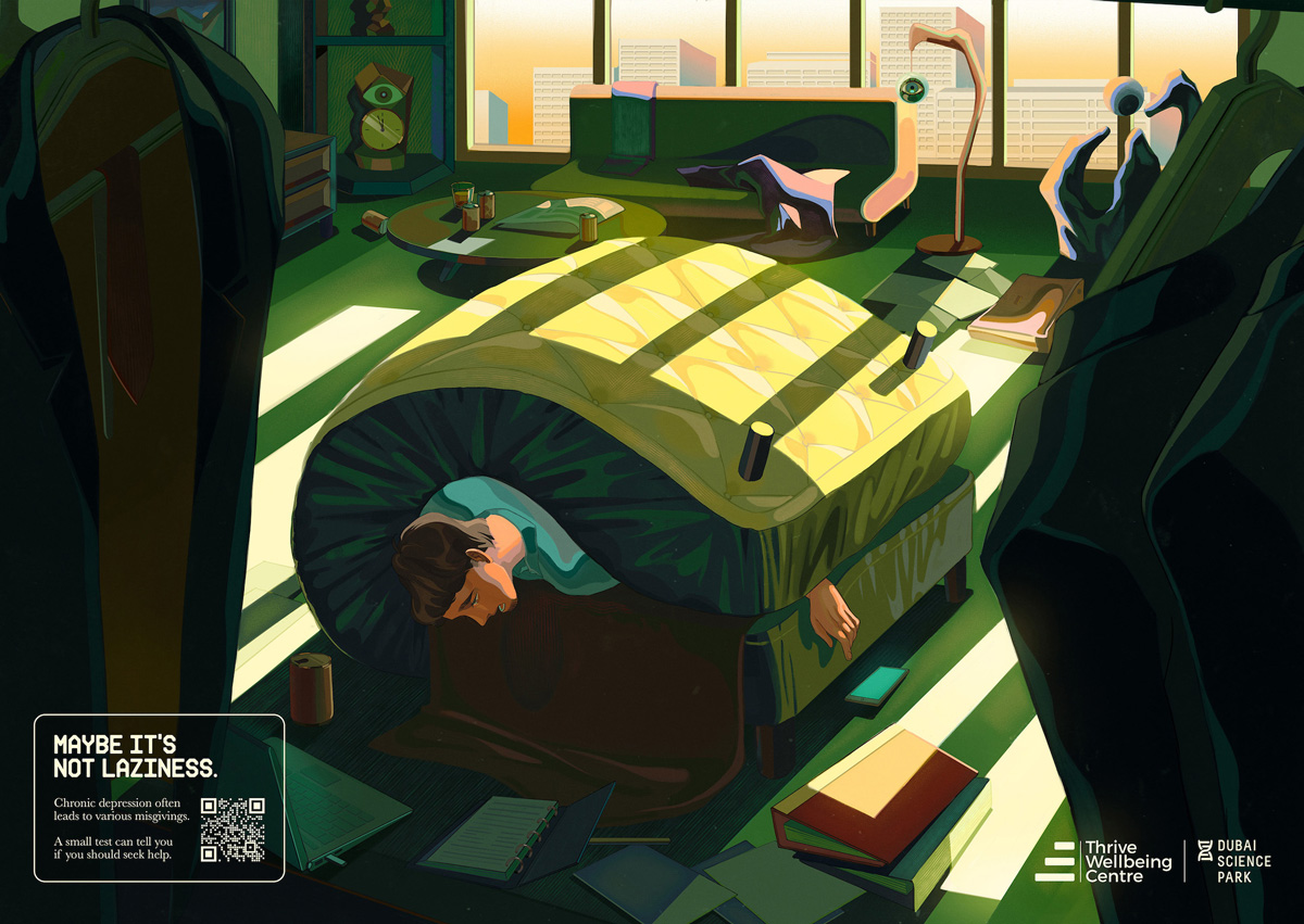 Striking Visual Campaign Evokes The Experience of Depression
