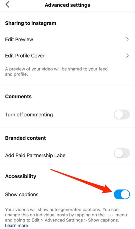 Instagram: How to Turn Off Captions Before You Post a Video