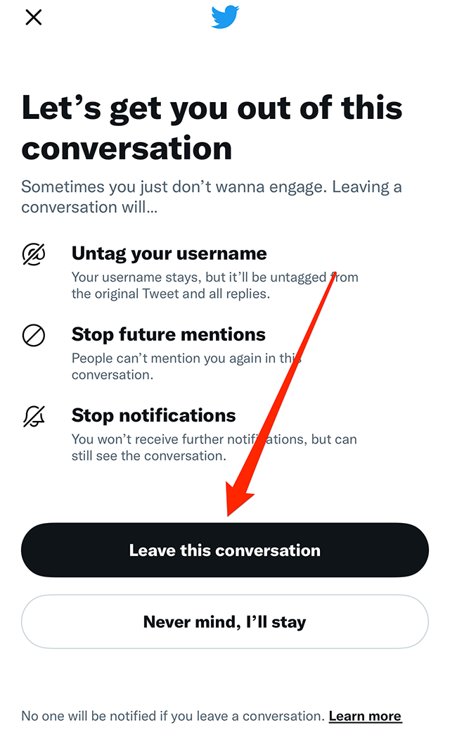 Twitter: How to Leave a Conversation on Mobile