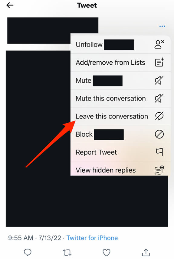 Twitter: How to Leave a Conversation on Mobile