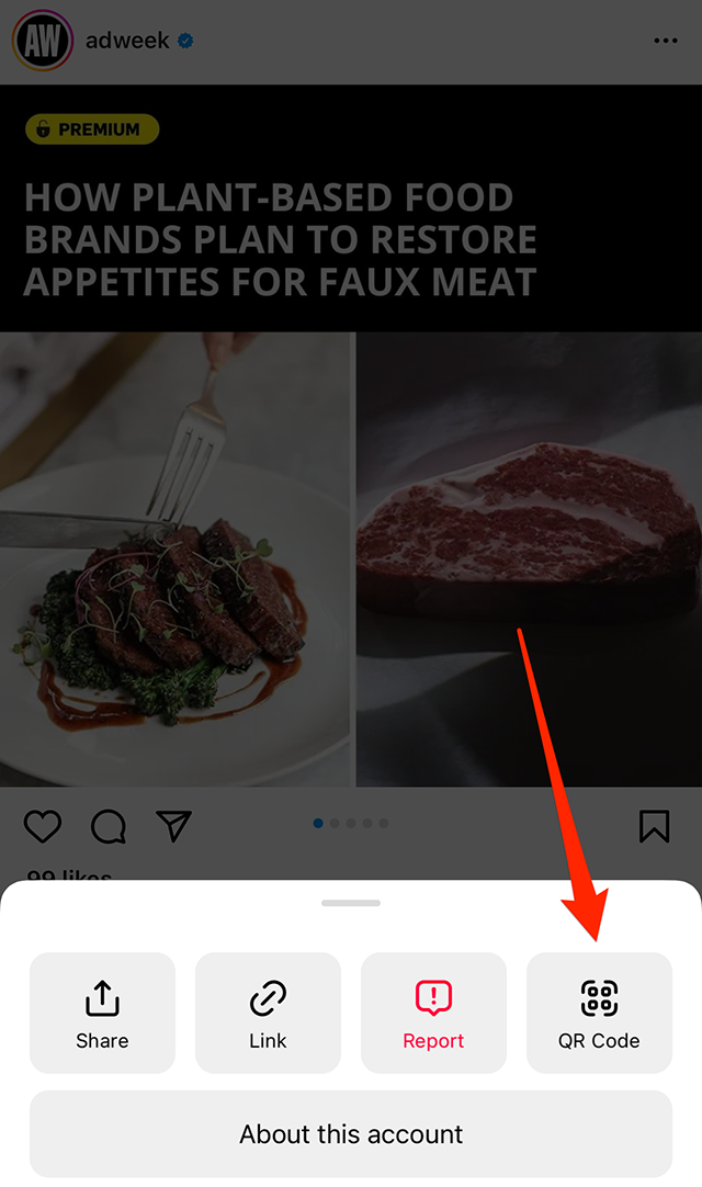 Instagram: How to Share a Post Using a QR Code