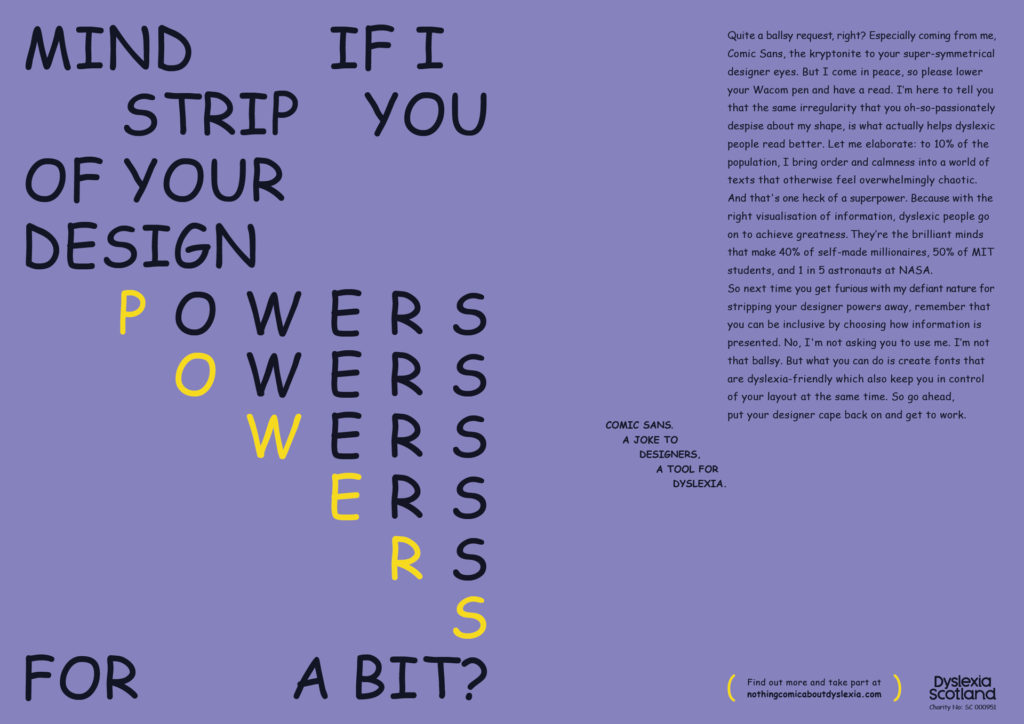 Comic Sans Dylexia Campaign Aims to Change Design Behavior