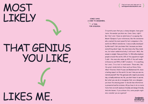 Comic Sans Dylexia Campaign Aims to Change Design Behavior