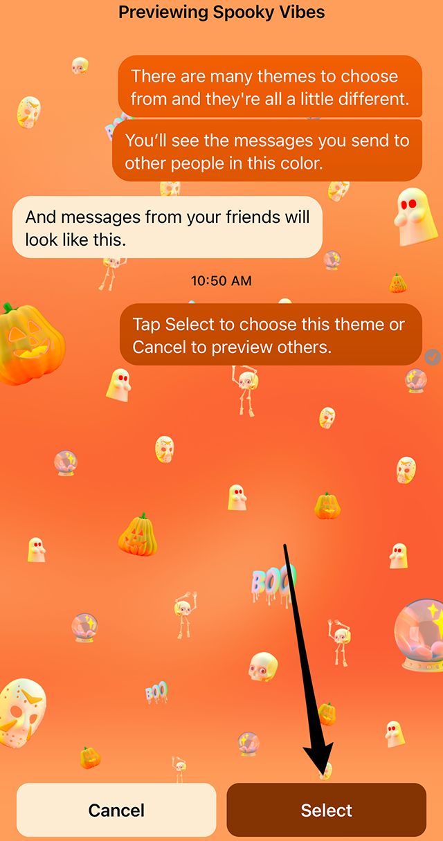 Messenger: How to Use the Spooky Vibes Chat Theme