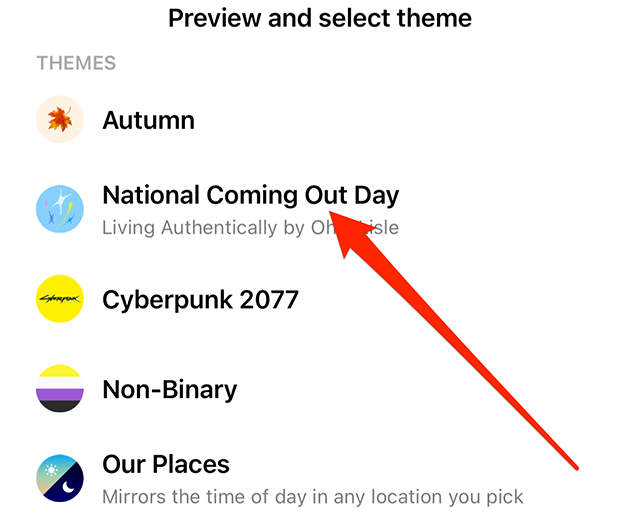 Messenger: How to Use the National Coming Out Day Chat Theme