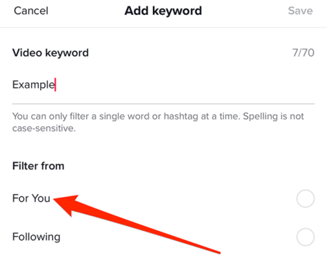 TikTok: How to Filter Video Keywords