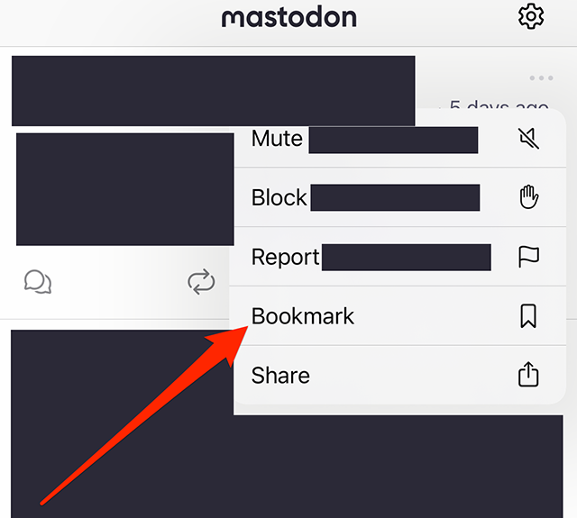 Mastodon: How to Bookmark a Post