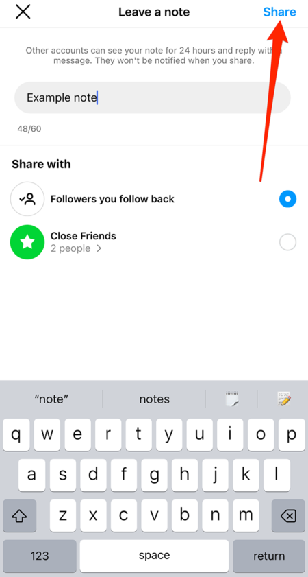 Instagram: How to Create Notes