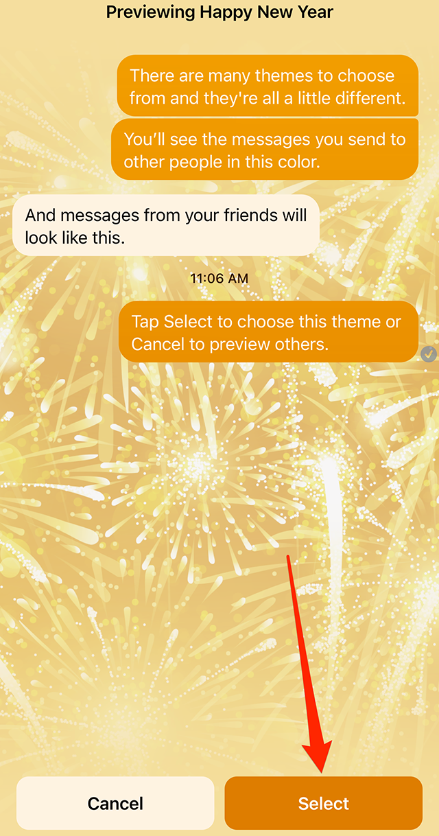 Messenger: How to Use the Happy New Year Chat Theme