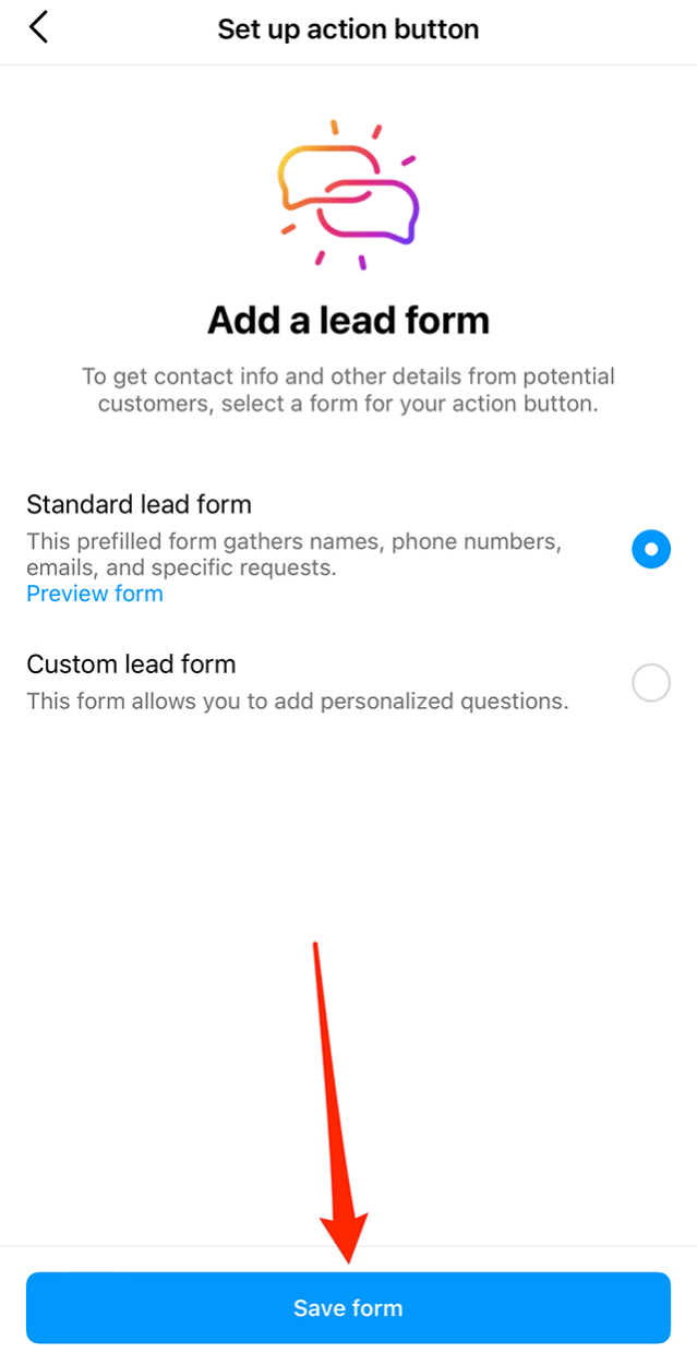 Instagram for Business: How to Add a Lead Form to Your Profile