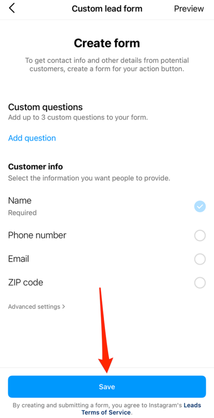 Instagram for Business: How to Add a Lead Form to Your Profile