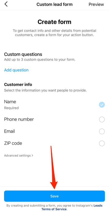Instagram for Business: How to Add a Lead Form to Your Profile