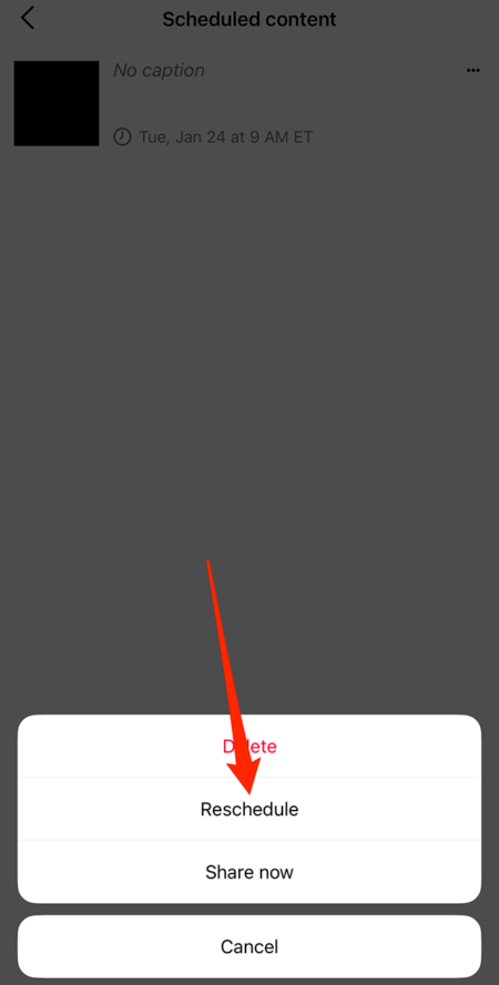 Instagram: How to Reschedule a Scheduled Post