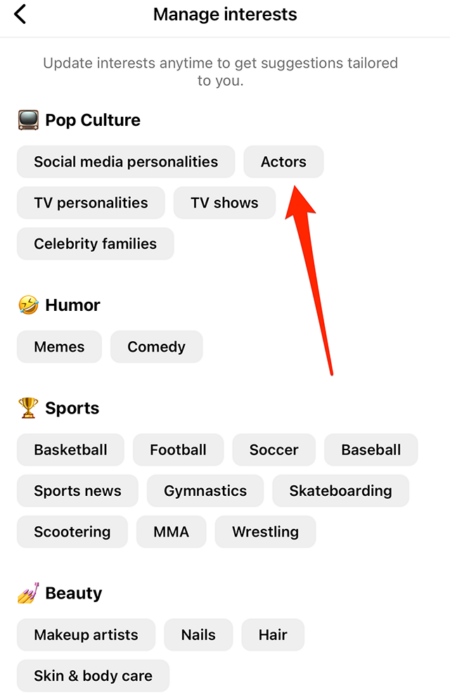 Instagram: How to Manage Your Interests