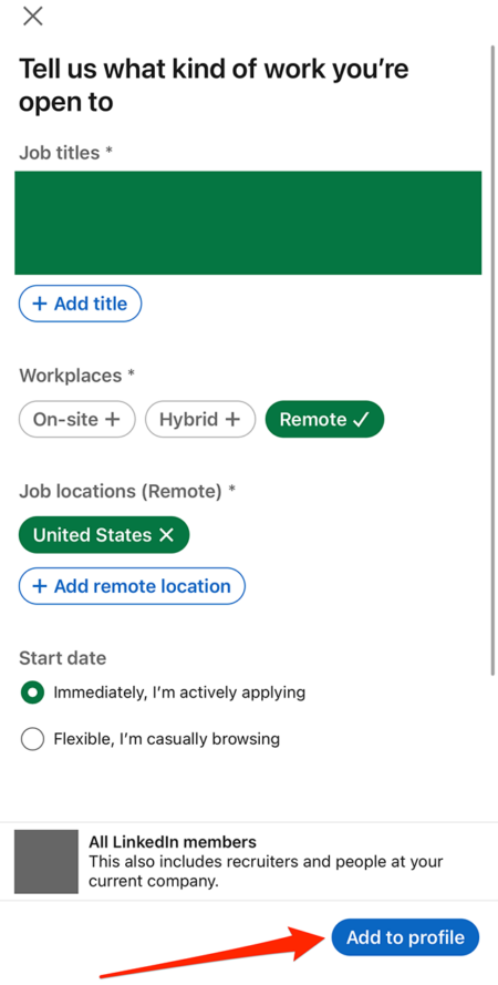 LinkedIn: How to Turn On Open to Work
