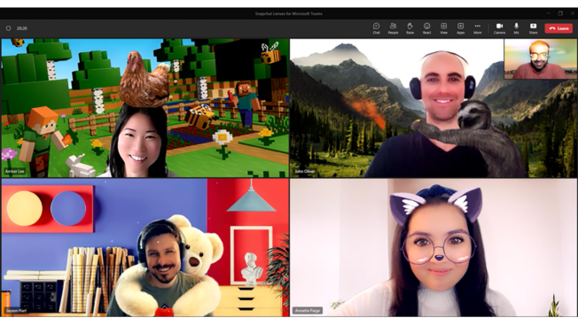 Snapchat Augmented Reality Lenses Come to Microsoft Teams